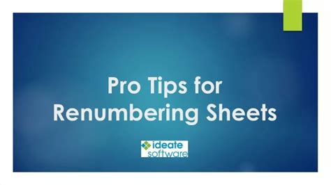 PPT Pro Tips For Renumbering Sheets PowerPoint Presentation Free