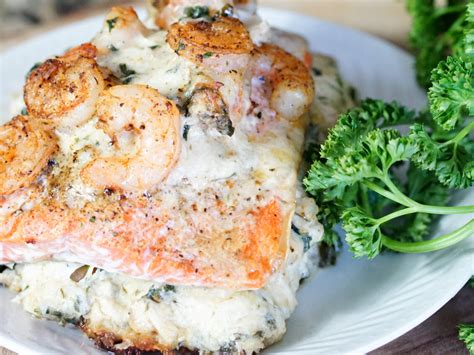 The Best Crab And Spinach Shrimp Stuffed Salmon Youll Ever Eat — Our West Nest