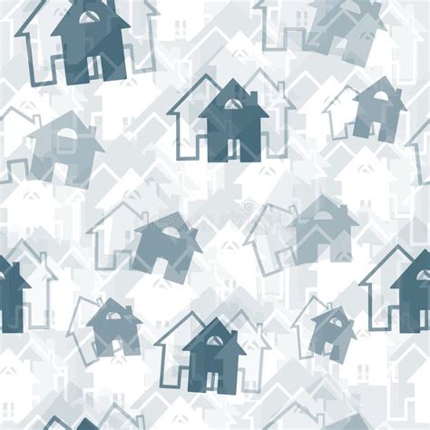 House Seamless Pattern Of House Building Hand Drawn Stock Illustration Illustration Of