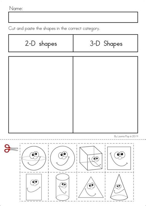 Shape Color Sorting Worksheet 3d Shape Sort Worksheet Clorinda Woolston