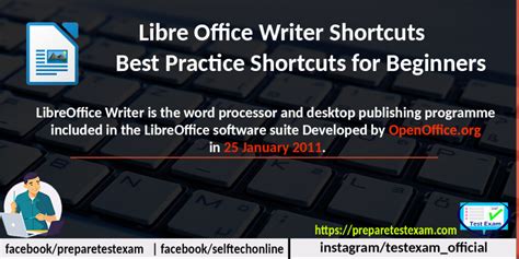 Libre Office Writer Shortcut Keys Prepare Test Exams