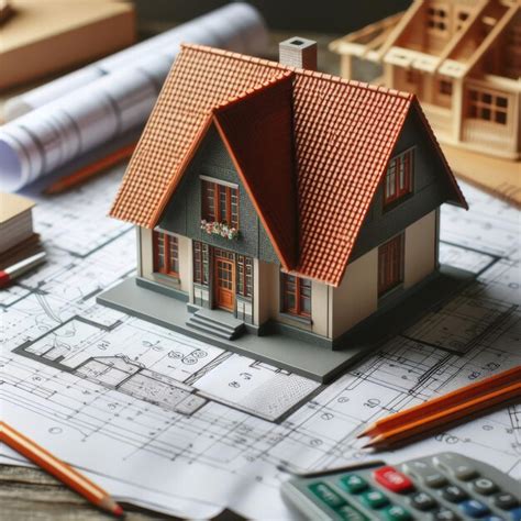 Model Of A Private House On A Sheet Of Paper With A Construction