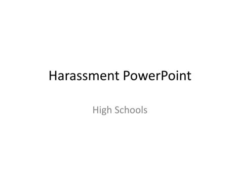 Ppt Harassment Powerpoint Powerpoint Presentation Free Download Id