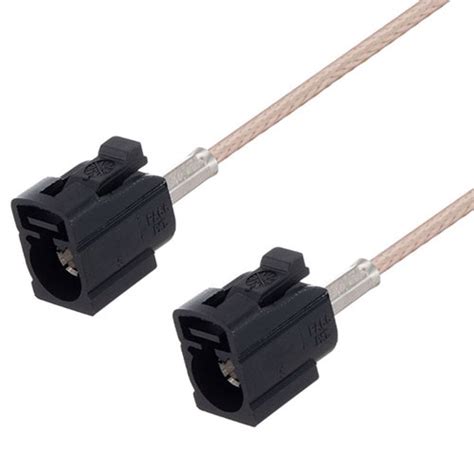 Black Fakra Jack To Fakra Jack Cable Assembly Using Rg 316 Coax 2 Ft