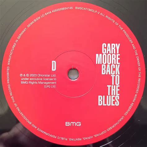 Gary Moore Back To The Blues Reissue 2lp Vinilinės Plokštelės