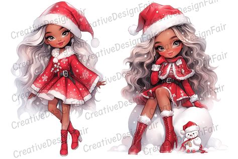 Cute Santa Girl Png No Background Clipart Ephemera Junk Journal