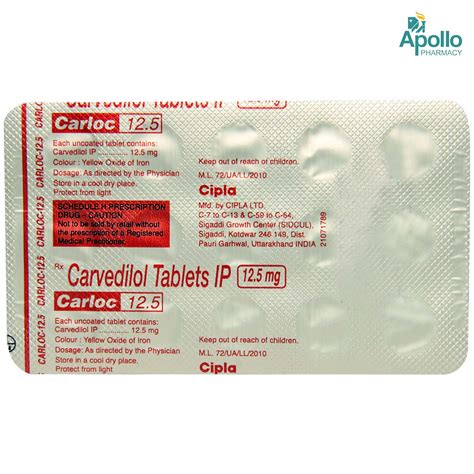 Carloc 12 5 Tablet 15 S Price Uses Side Effects Composition Apollo