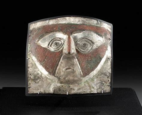 Striking Inca Silver Face Plaque W Cinnabar Mask For Sale At Auction