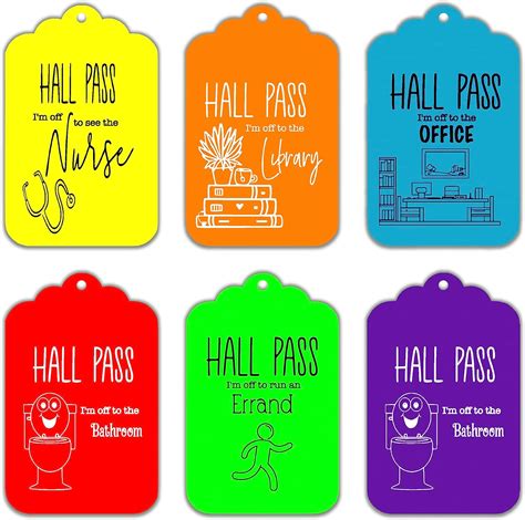 four different colored tags with cartoon characters on them one says