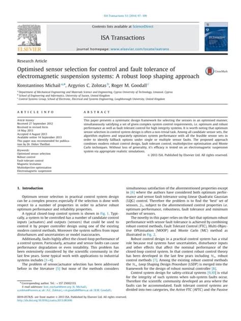 Parameter Selection In Data Driven Fault Detection And Diagnosis Of The