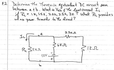 Solved Determine The Thevenin Equivalent DC Circuit Seen Chegg