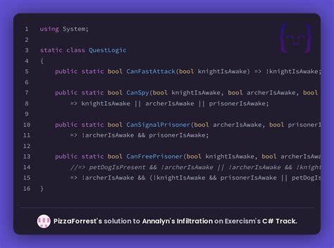 pizzaforrest s solution for annalyn s infiltration in c on exercism