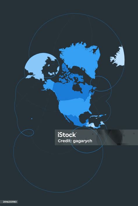 World Map Modified Stereographic Projection For The United States Including Alaska And Hawaii