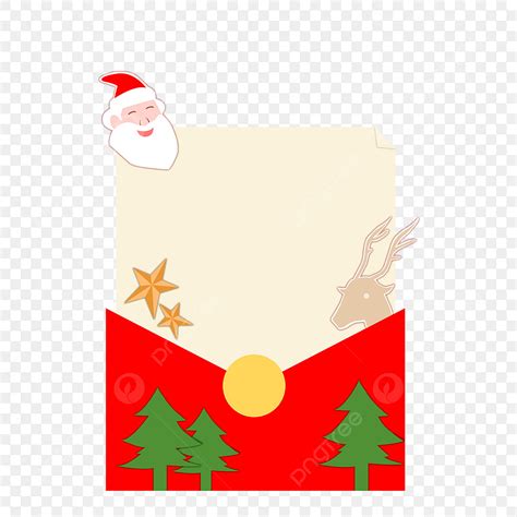 크리스마스 일러스트 트리 산타 레터 헤드 테두리 편지지 크리스마스 명절 즐거움 크리스마스 트리 Png 일러스트 및 Psd