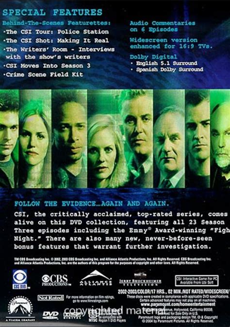 Csi Crime Scene Investigation The Complete Third Season Dvd Dvd Empire