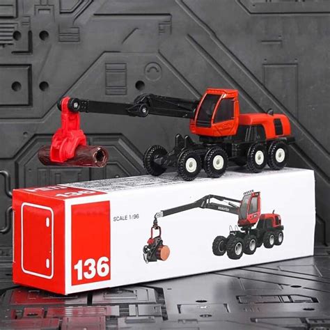 Diecast 1 96 Scale Logging Truck Engineering Crane Alloy Simulation