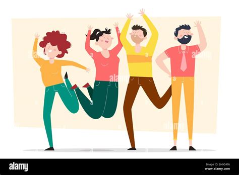 Hand Drawn Flat Design People Waving Illustration Vector Illustration