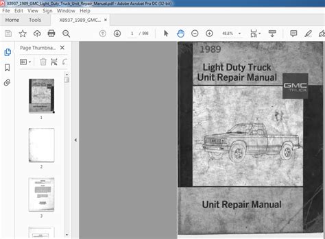 1989 X8937 Gmc Light Duty Truck Unit Repair Manual Pdf Download