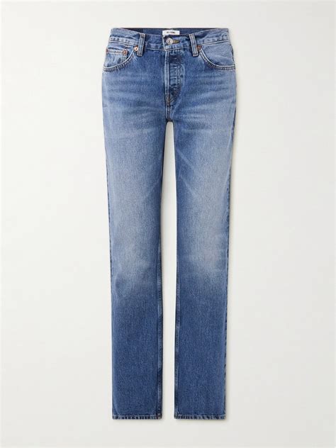 Redone Easy Mid Rise Straight Leg Jeans In Blue Endource