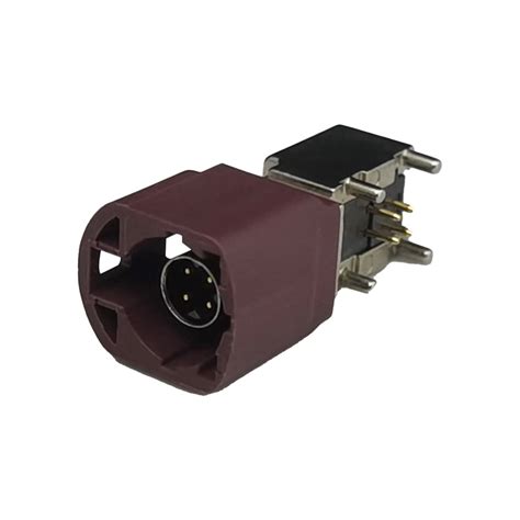 Fakra Hsd Lvds Pcb 4 Pin Connector Code D Right Angle Plug For Car Camera