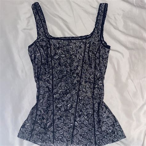 Beautiful Black And Gray Corset Lace Boning And Depop