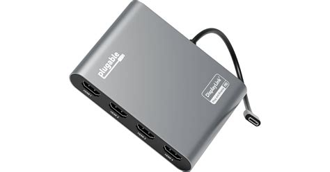 Plugable USB C Quad 4K HDMI Graphics Adapter USBC 7400H4 B H