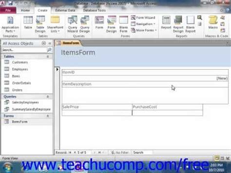 Microsoft Access Forms Tutorial