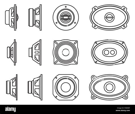 Speaker Driver Icons Set Flat Vector Stock Vector Image And Art Alamy