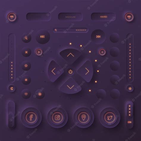 Free Vector Neumorphic Design User Interface Elements