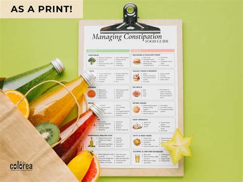Constipation Food Guide High Fiber Diet List Digital Download Etsy