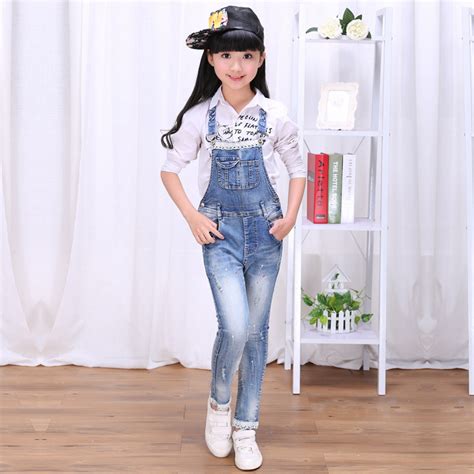 女童牛仔背带裤春秋女童牛仔裙子 随意云