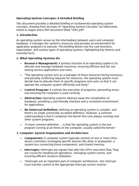 operating system concepts pdf