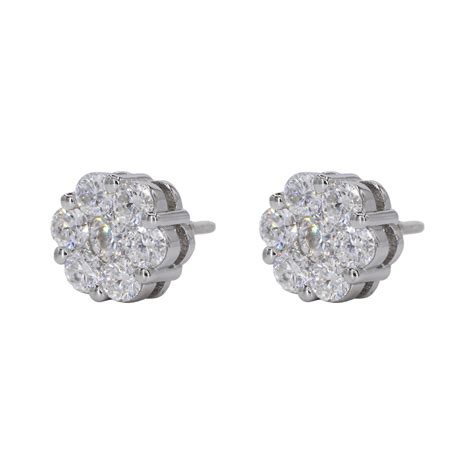 Flower Vvs Moissanite Diamond Earrings Moissanite Bazaar