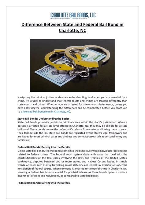 Ppt Local Bail Bondsman Explains State And Federal Bonds In Charlotte