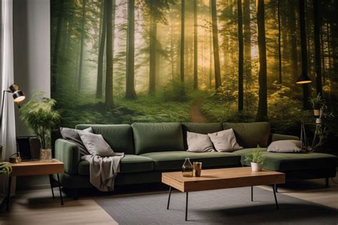 Papier peint panoramique forêt Transformez votre intérieur en un havre de nature Papier