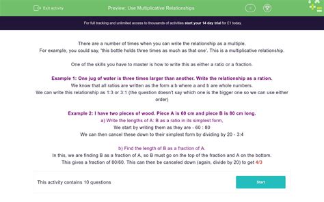 Use Multiplicative Relationships Worksheet Edplace