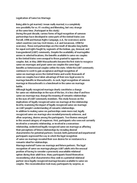 Legalization Of Same Sex Marriage Pdf Homosexuality Same Sex Marriage