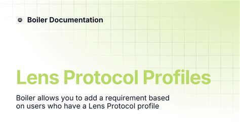 Lens Protocol Profiles Boiler Documentation
