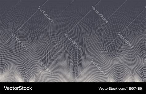 Warped Linear Grid Abstract Technology Grey Vector Image