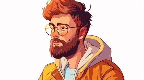 Hipster Man Vector Illustration Isolated On White Background Premium Ai Generated Vector