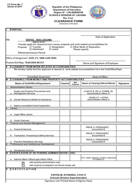 Csc Clearance Form Pdf Economies Business