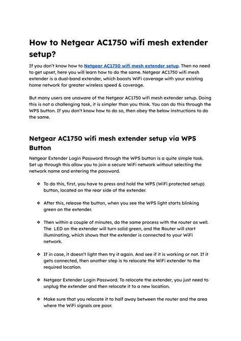 PPT Netgear AC1750 Wifi Mesh Extender Setup Methods To Fix