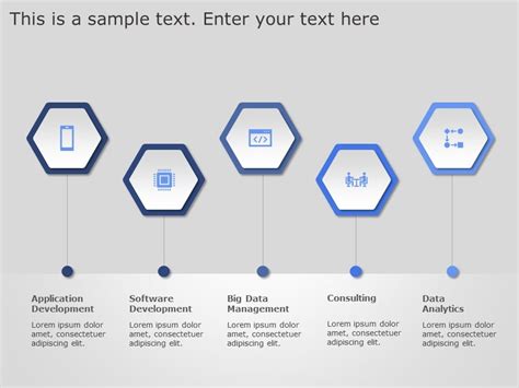 6 Step Hexagon Powerpoint Diagram