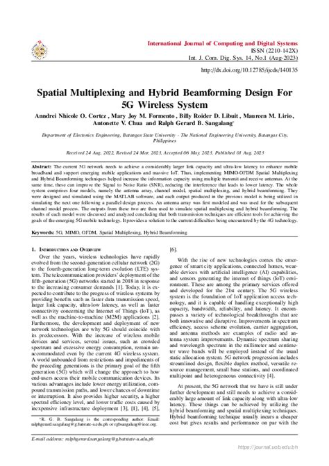 Pdf Spatial Multiplexing And Hybrid Beamforming Design For 5g