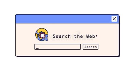 Retro Dialog Window Web Search Browser Bar Message Box For Surfing Internet Network In 90s