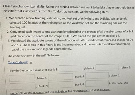 Solved Classifying Handwritten Digits Using The Mnist