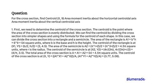 Solved For The Cross Section Find Centroid X 9 Area Moment Inertia