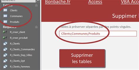 Supprimer Toutes Les Tables Dune Base De Données Access