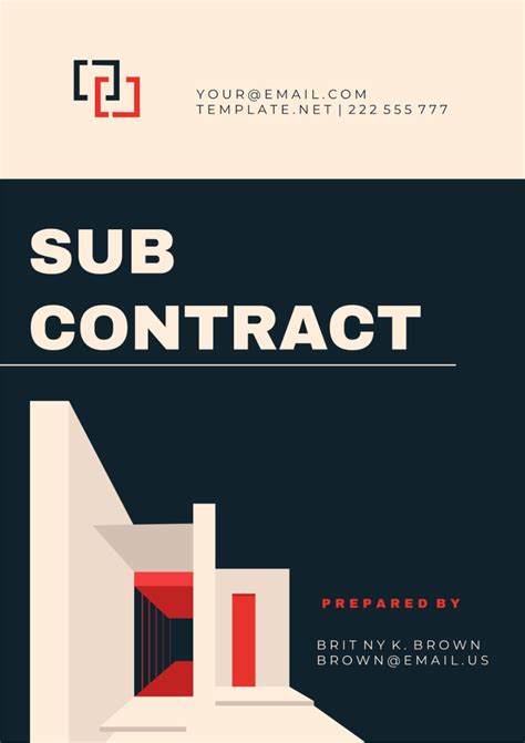 Free Sub Contract Template To Edit Online