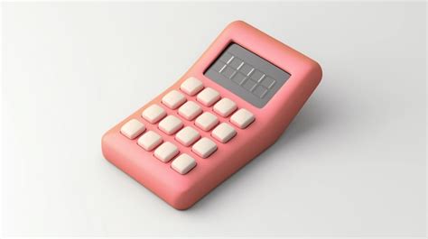 Premium Photo A Minimal Render Of A Pink Calculator On A White
